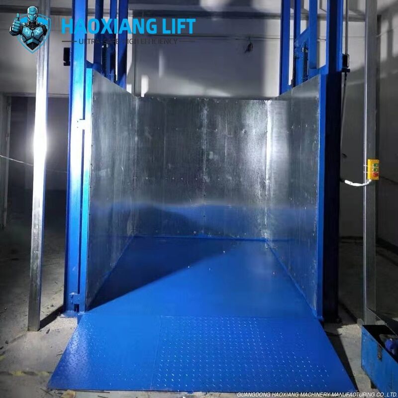 Stainless Steel Hydraulic Guide Rail Lift for Warehouse Cargo